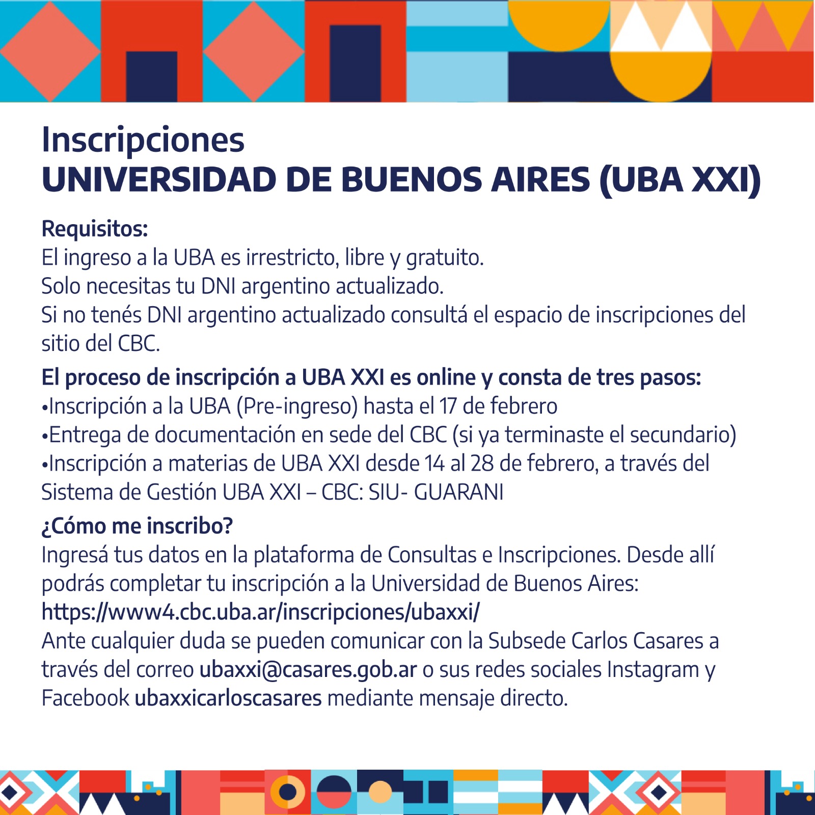 Comenzó la inscripción al CBC y UBA XXI – portaleltoro.com